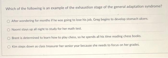 Solved Which of the following is an example of the | Chegg.com