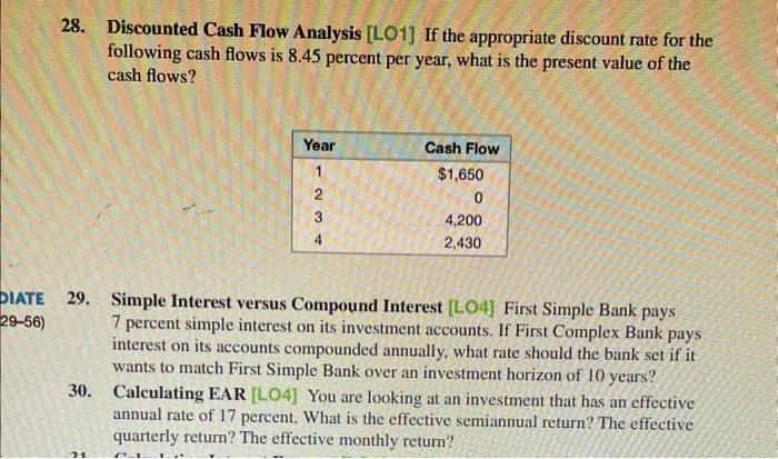 Solved 8. Discounted Cash Flow Analysis [LO1] If the | Chegg.com