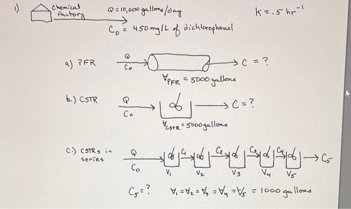Solved a) PFR b.) CSTR | Chegg.com
