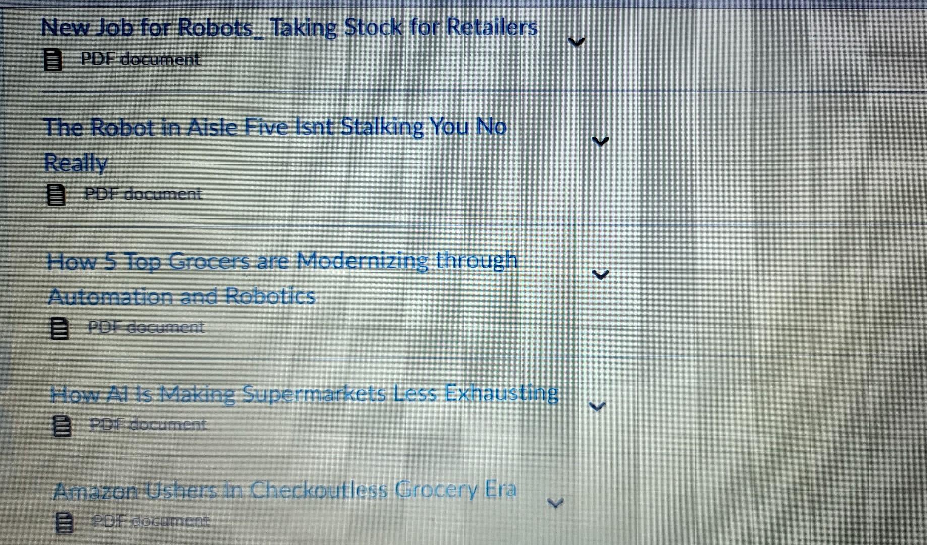 Solved Topic: Robots in Grocery Stores. Please, read the | Chegg.com