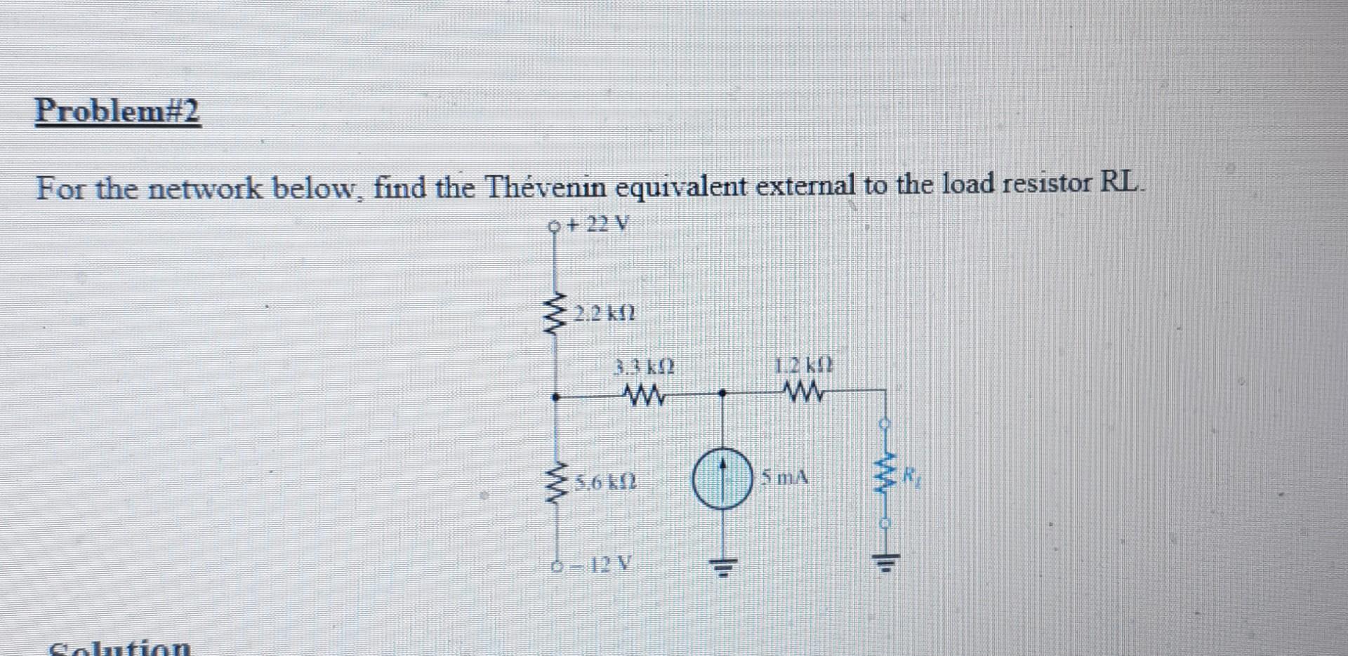 Solved For the network below, find the Thevenin equivalent | Chegg.com