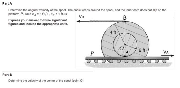 Solved Part A Determine the angular velocity of the spool. | Chegg.com