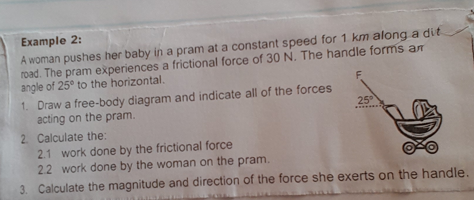 Solved Example 2:A woman pushes her baby in a pram at a | Chegg.com