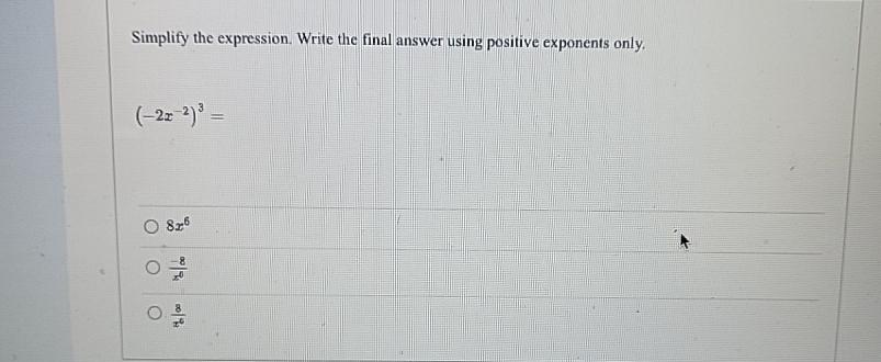 Solved Simplify the expression. Write the final answer using | Chegg.com