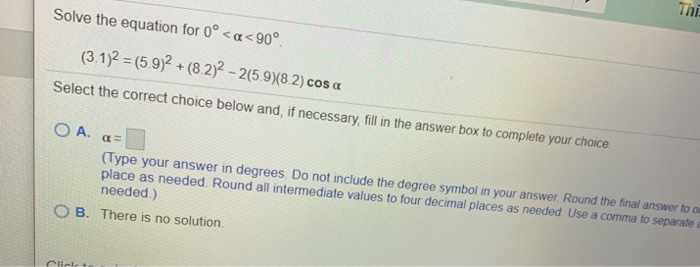Solved Solve the equation for 0° | Chegg.com