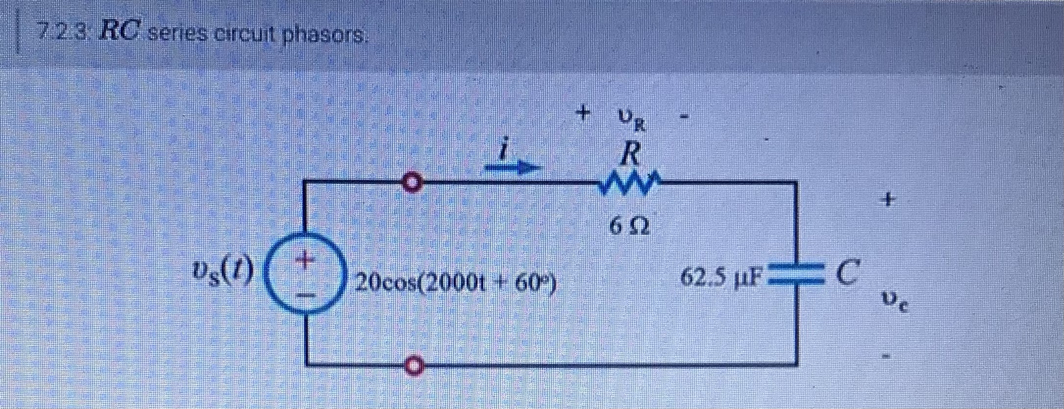 Solved 7.2.3. RC ﻿series crrcut phasors. | Chegg.com