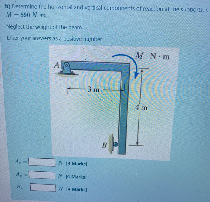 Solved b) Determine the horizontal and vertical components | Chegg.com