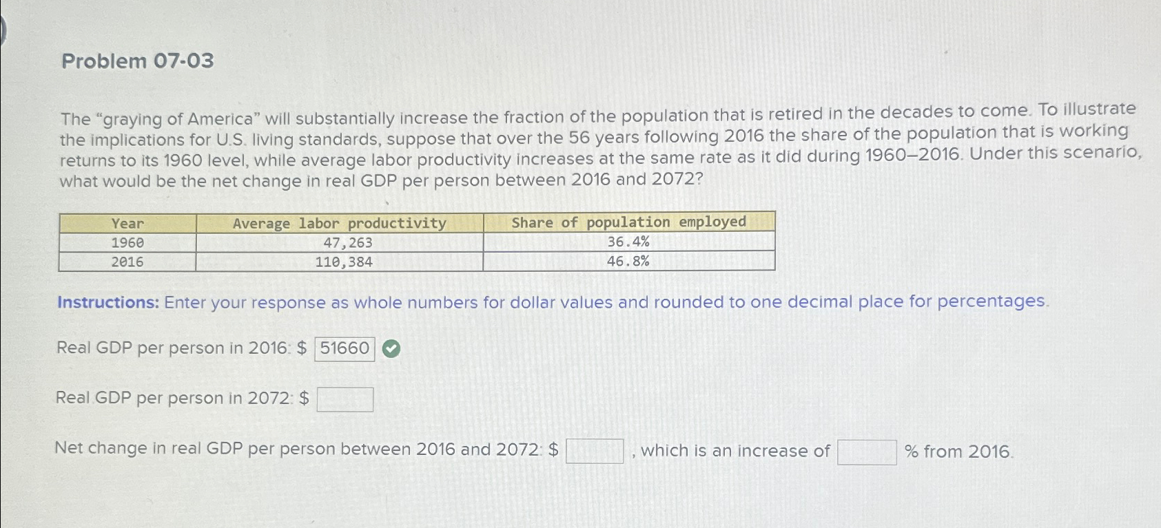 Solved Problem 07.03The "graying of America" will | Chegg.com