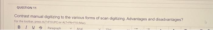 Solved Contrast Manual Digitizing To The Various Forms Of