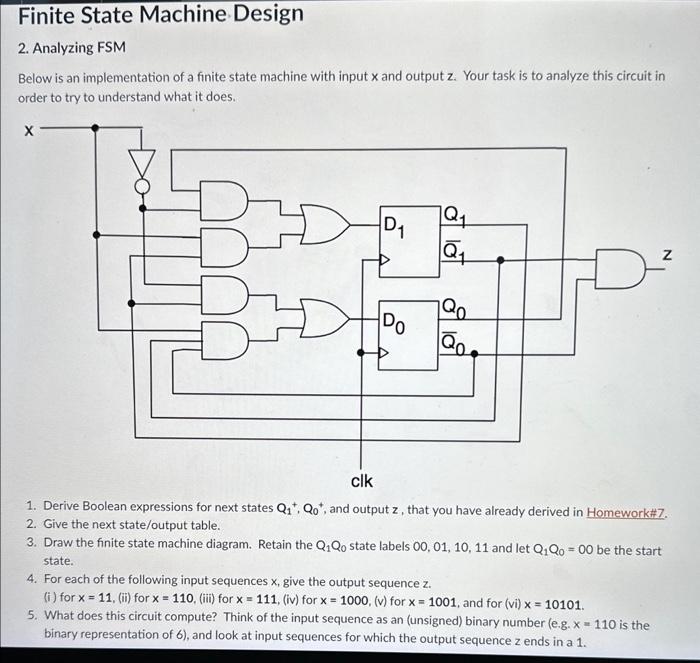 Solved Below is an implementation of a finite state machine | Chegg.com