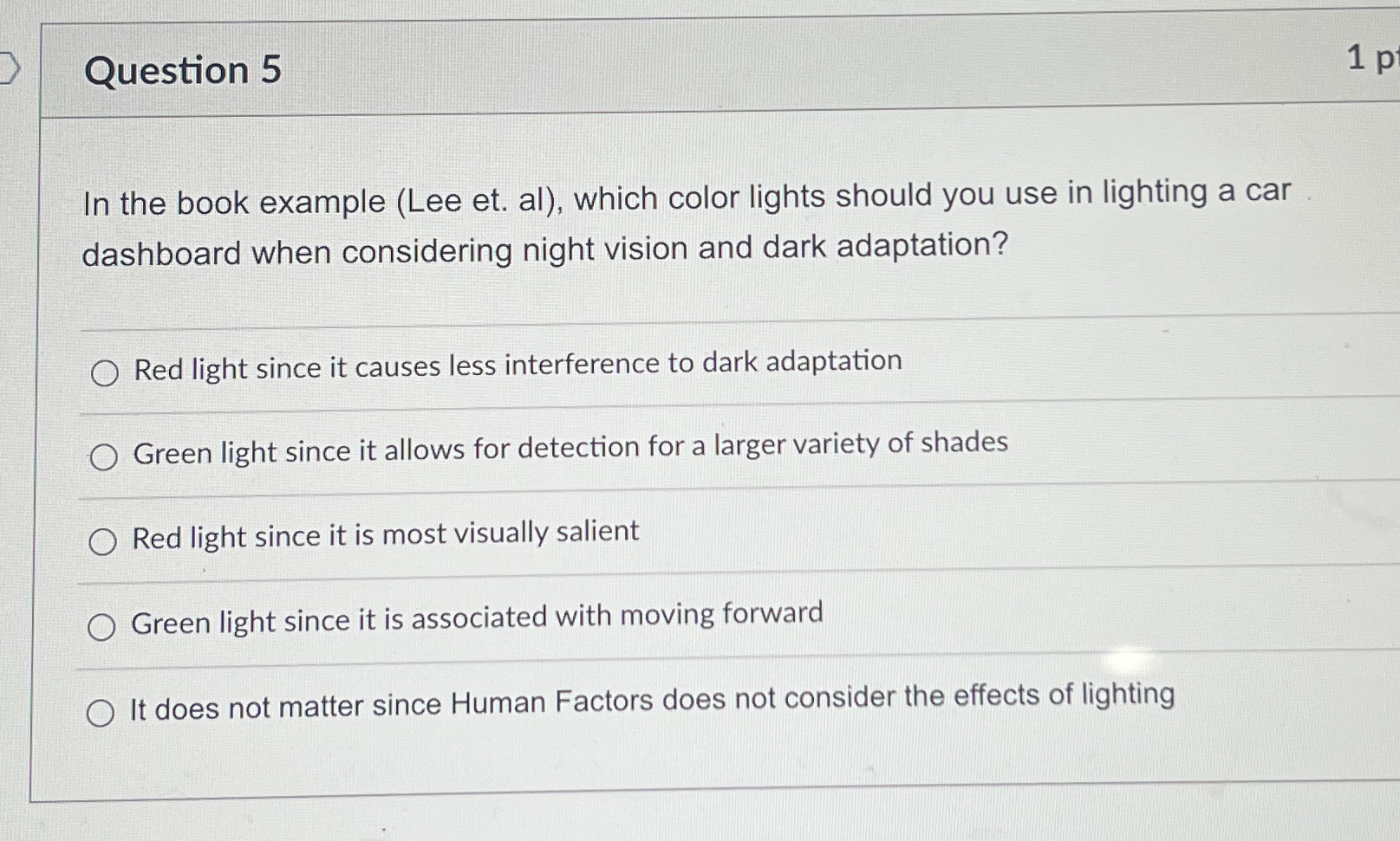 Solved Question 5In the book example (Lee et. ﻿al), ﻿which | Chegg.com