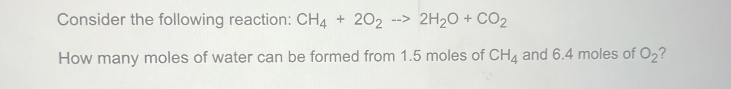 Solved Consider the following reaction: CH4+2O2-→2H2O+CO2How | Chegg.com