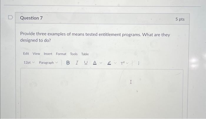 Provide three examples of means tested entitlement | Chegg.com