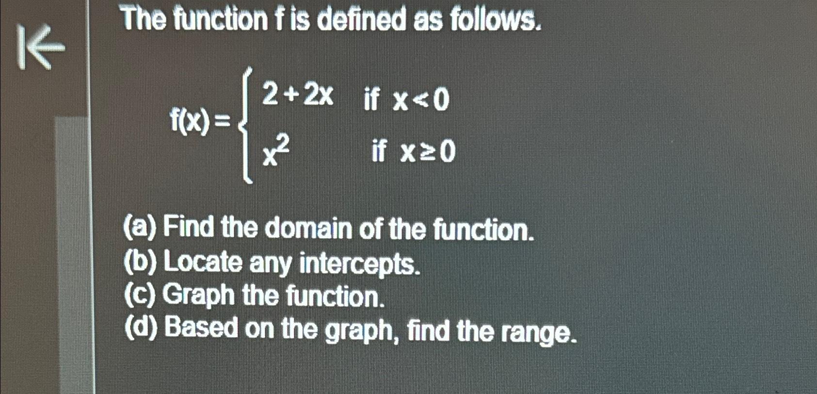 Solved The function f ﻿is delined as | Chegg.com