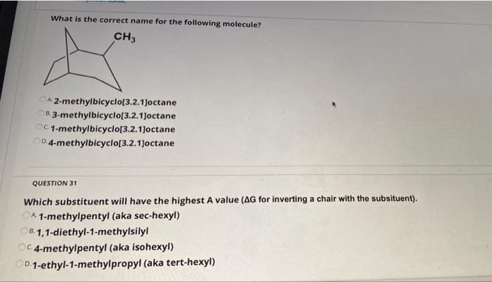 Solved What is the correct name for the following molecule? | Chegg.com
