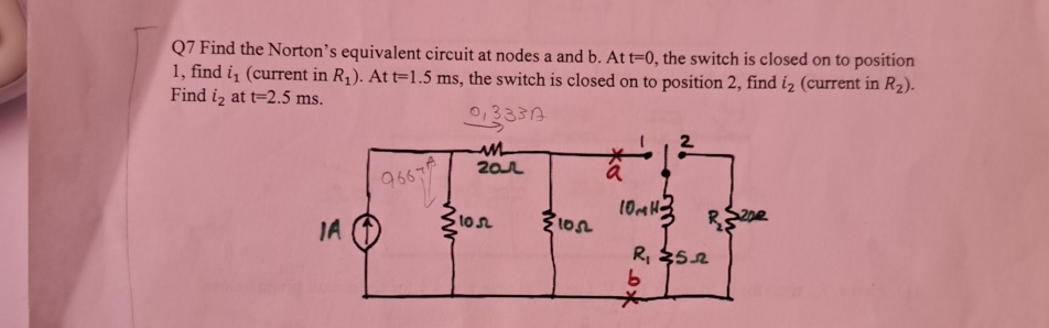 Solved Q7 ﻿Find the Norton's equivalent circuit at nodes a | Chegg.com
