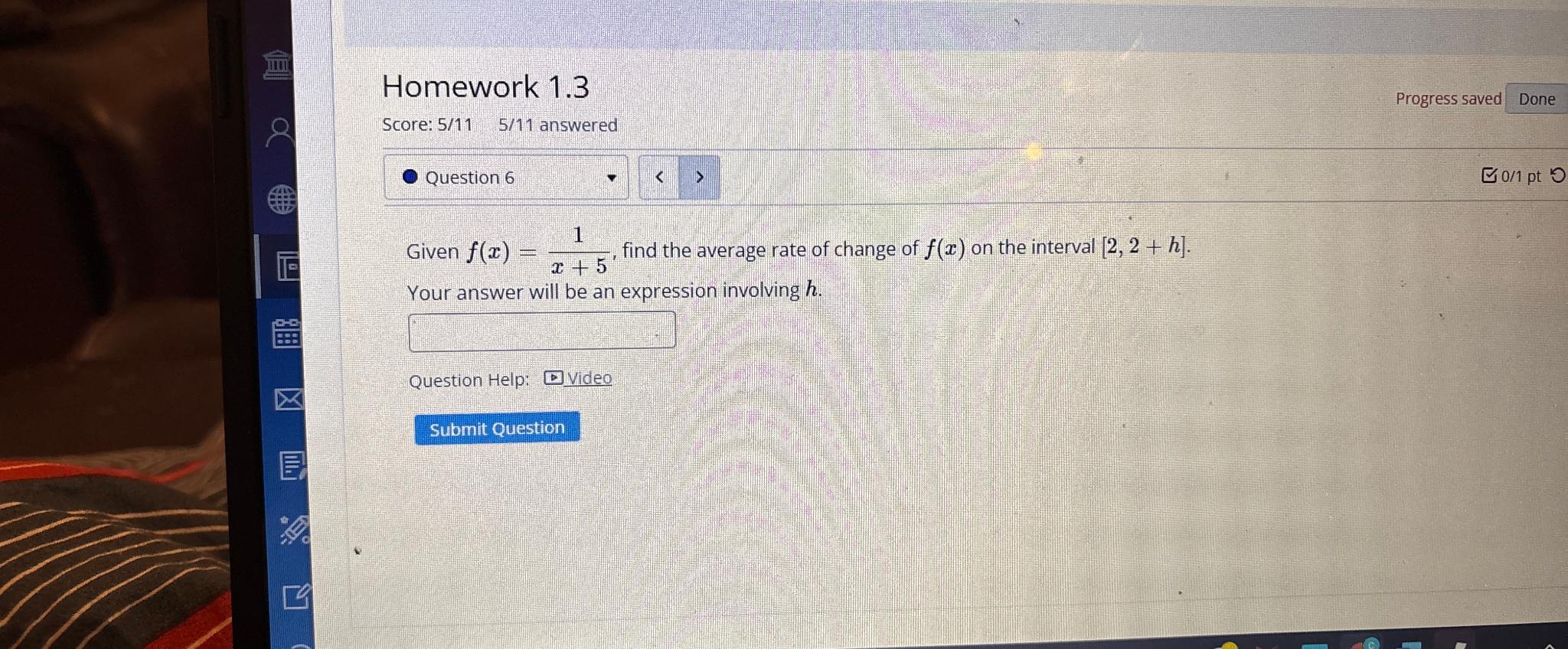 Solved Homework 1.3Progress savedScore: 511511 | Chegg.com