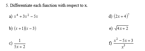 Solved Differentiate each function with respect to | Chegg.com
