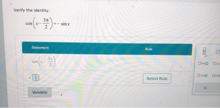 Solved Verify the identity. Show that cos (x-y) - cos (x + | Chegg.com