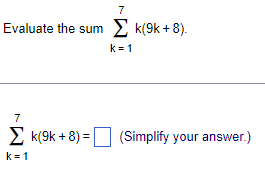 Solved Evaluate the sum | Chegg.com