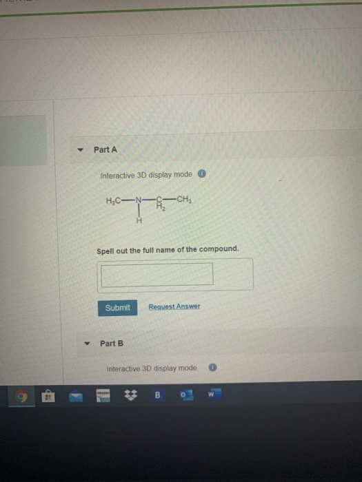 Solved Part A Interactive 3D display mode HC-N -CHE H Spell | Chegg.com