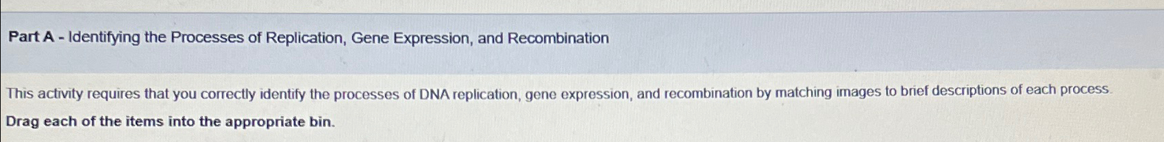 Solved Part A - ﻿Identifying the Processes of Replication, | Chegg.com