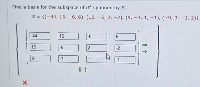 Solved Find a basis for the subspace of R4 ﻿spanned by S. | Chegg.com