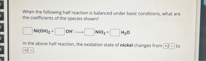 Solved When the following half reaction is balanced under | Chegg.com