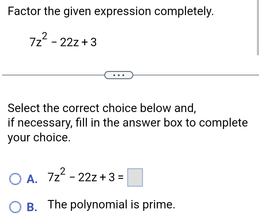 Solved Factor the given expression | Chegg.com