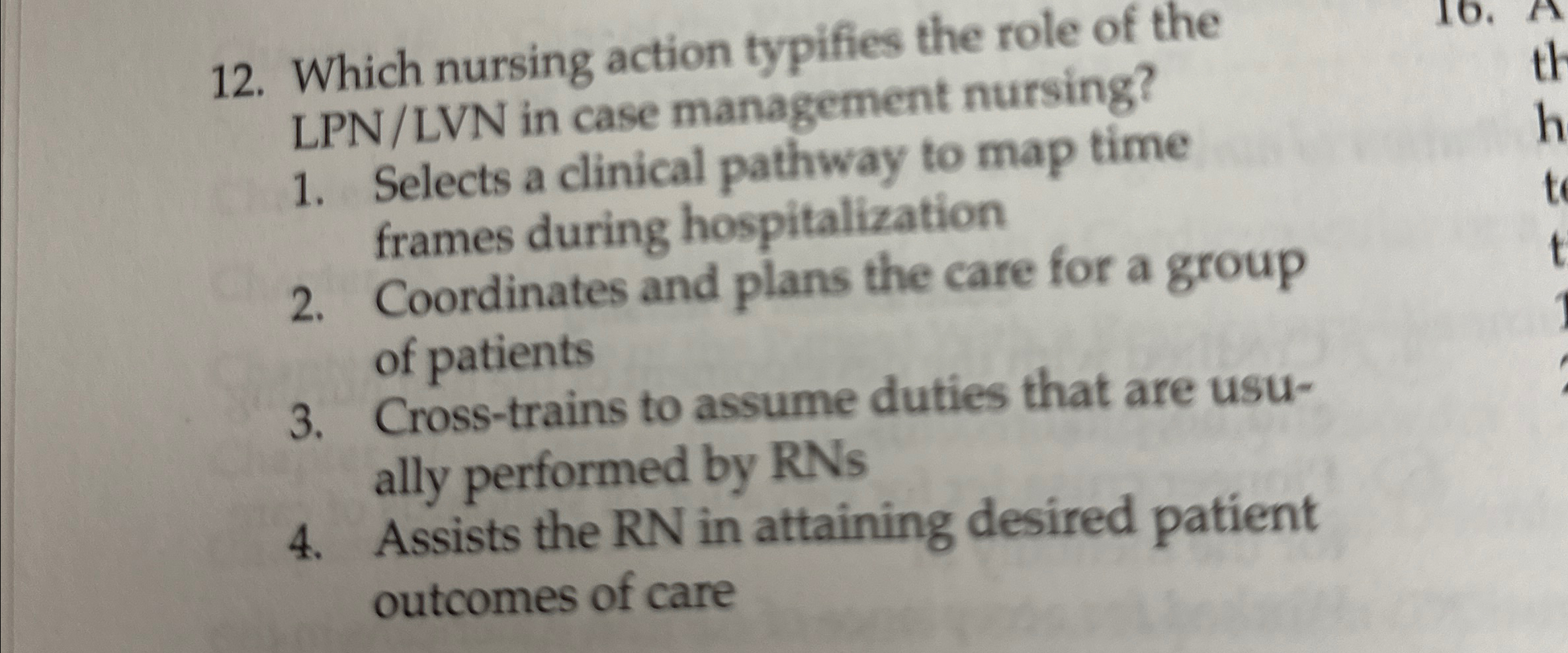 Solved Which nursing action typifies the role of the LPN/LVN | Chegg.com