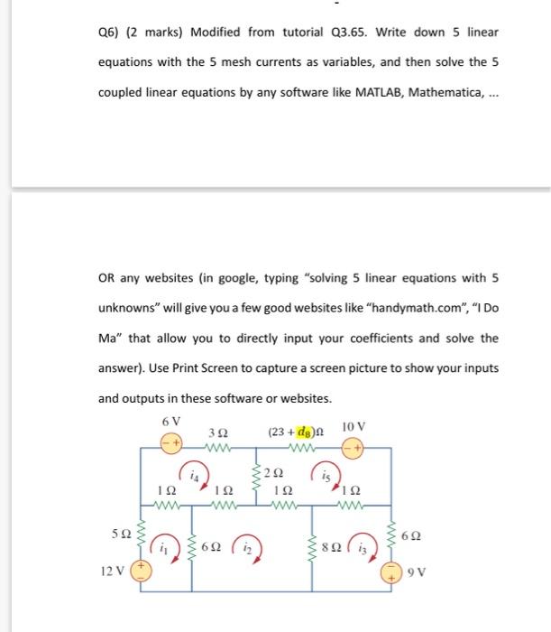 Solved Q6) (2 marks) Modified from tutorial Q3.65. Write | Chegg.com