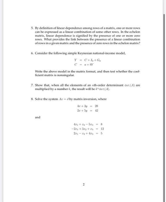 Solved 1. The market equilibrium condition, Qd=Qs, is often | Chegg.com