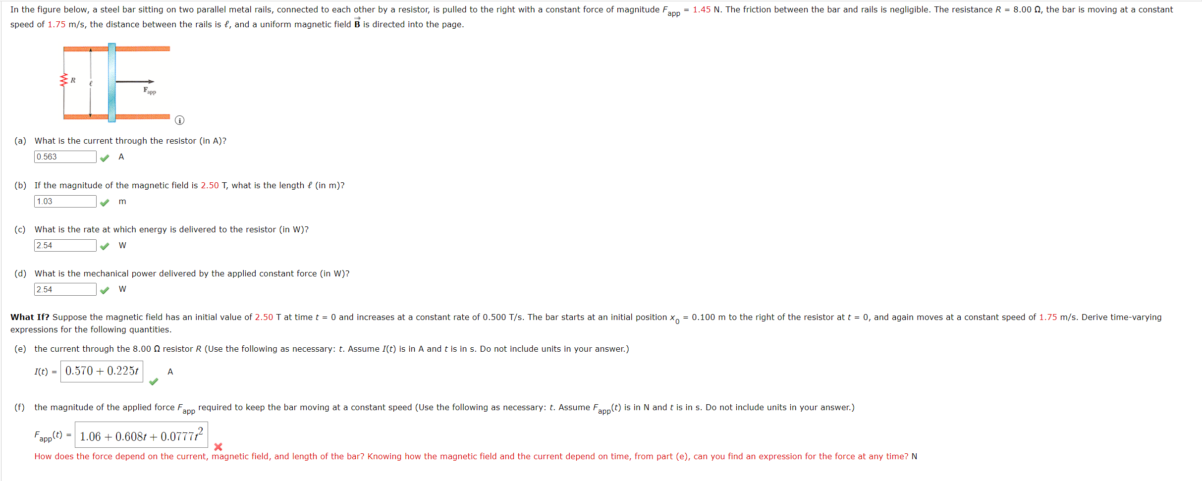 Solved speed of 1.75ms, ﻿the distance between the rails is | Chegg.com