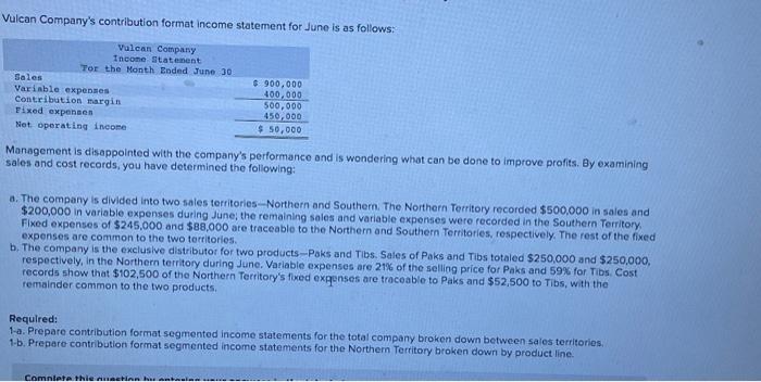 Solved a. Prepare contribution format segmented income | Chegg.com