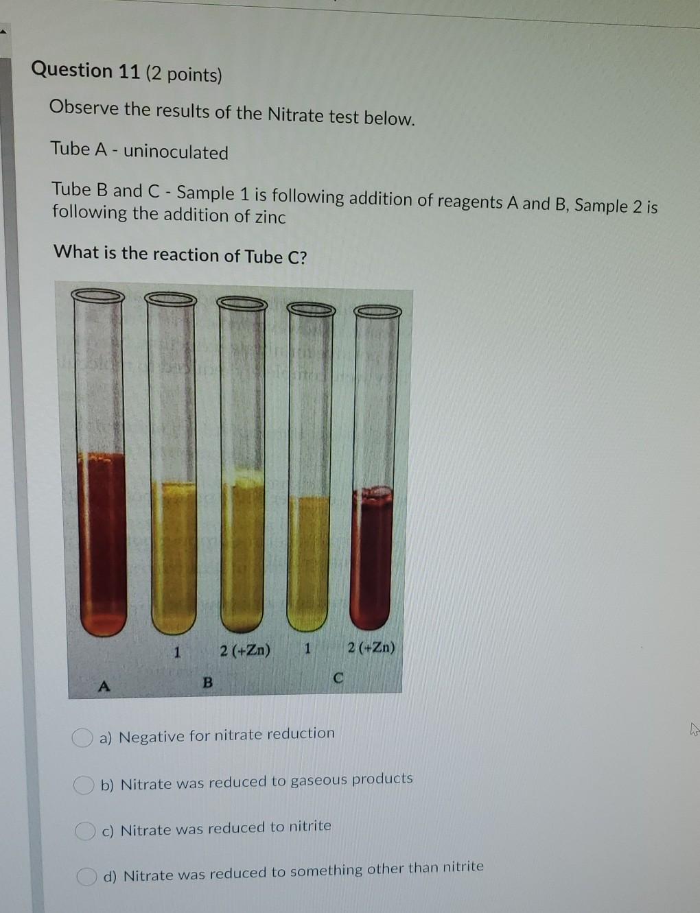 Solved Question 11 (2 points) Observe the results of the | Chegg.com