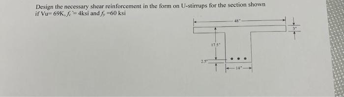 Design the necessary shear reinforcement in the form | Chegg.com