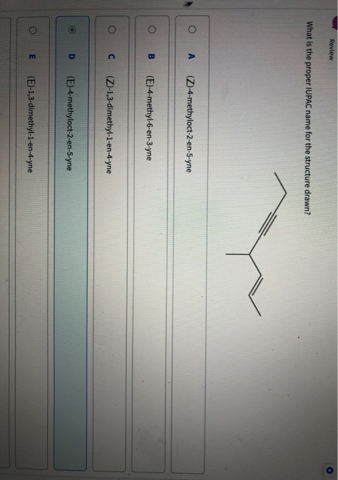 Solved Review What is the proper IUPAC name for the | Chegg.com