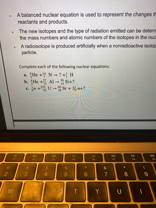 Solved A balanced nuclear equation is used to represent the | Chegg.com