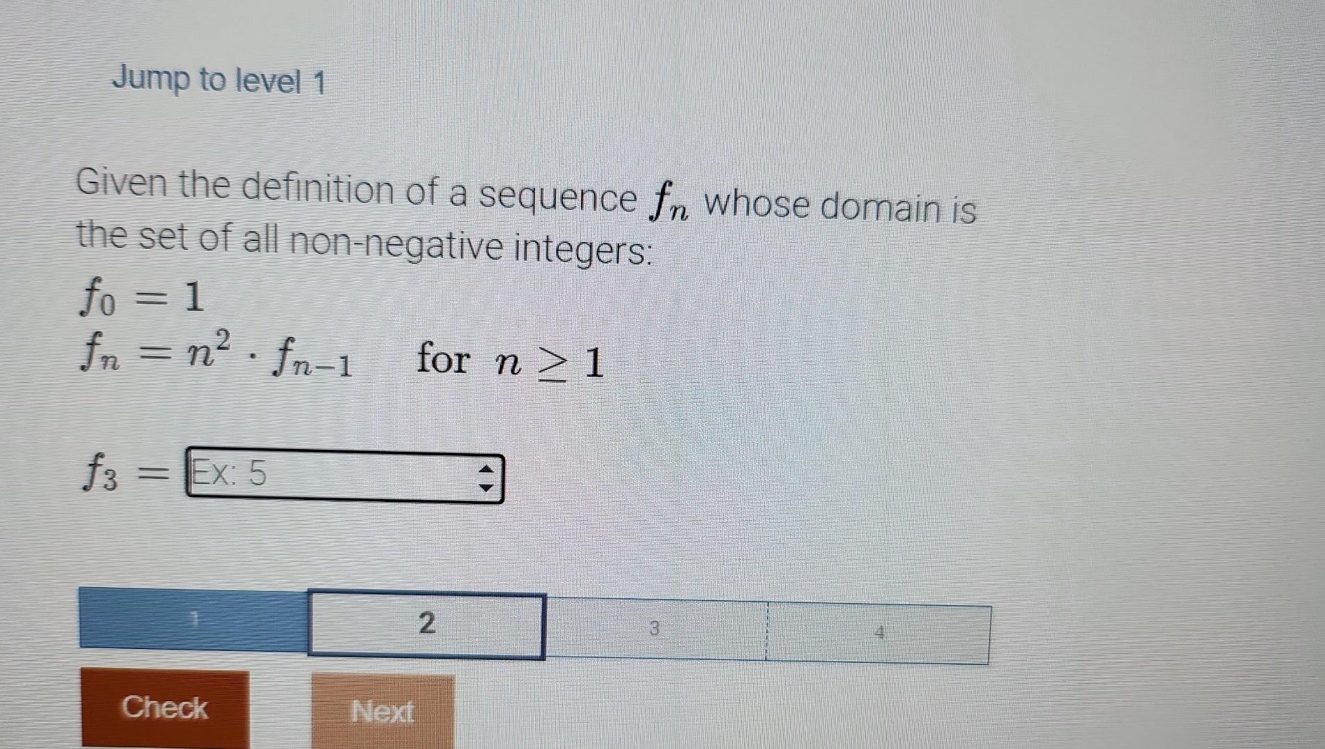 Solved Given the definition of a sequence fn whose domain is | Chegg.com
