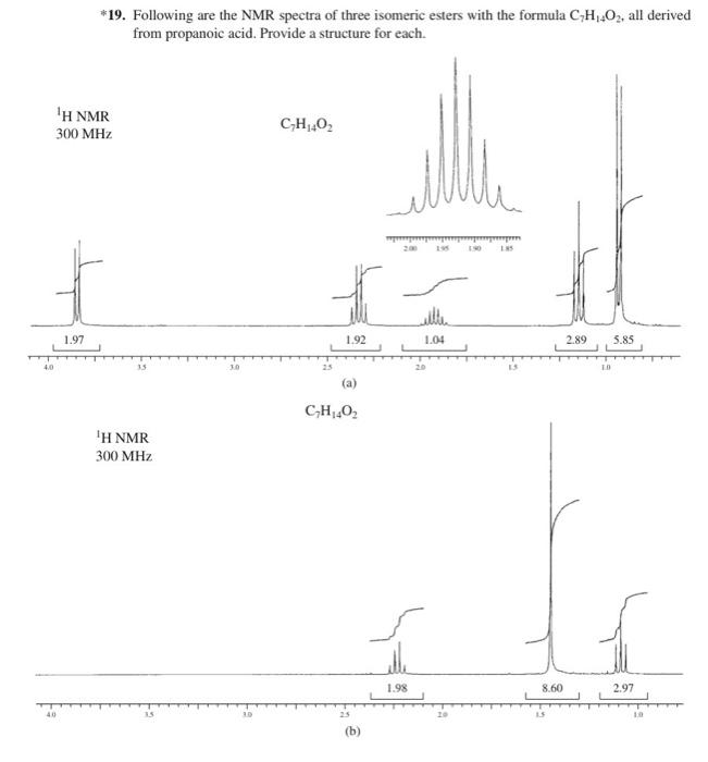 Solved *19. Following are the NMR spectra of three isomeric | Chegg.com