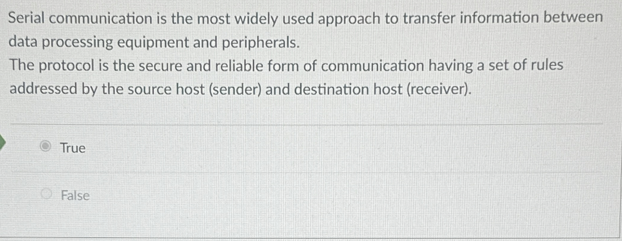 Solved Serial communication is the most widely used approach | Chegg.com