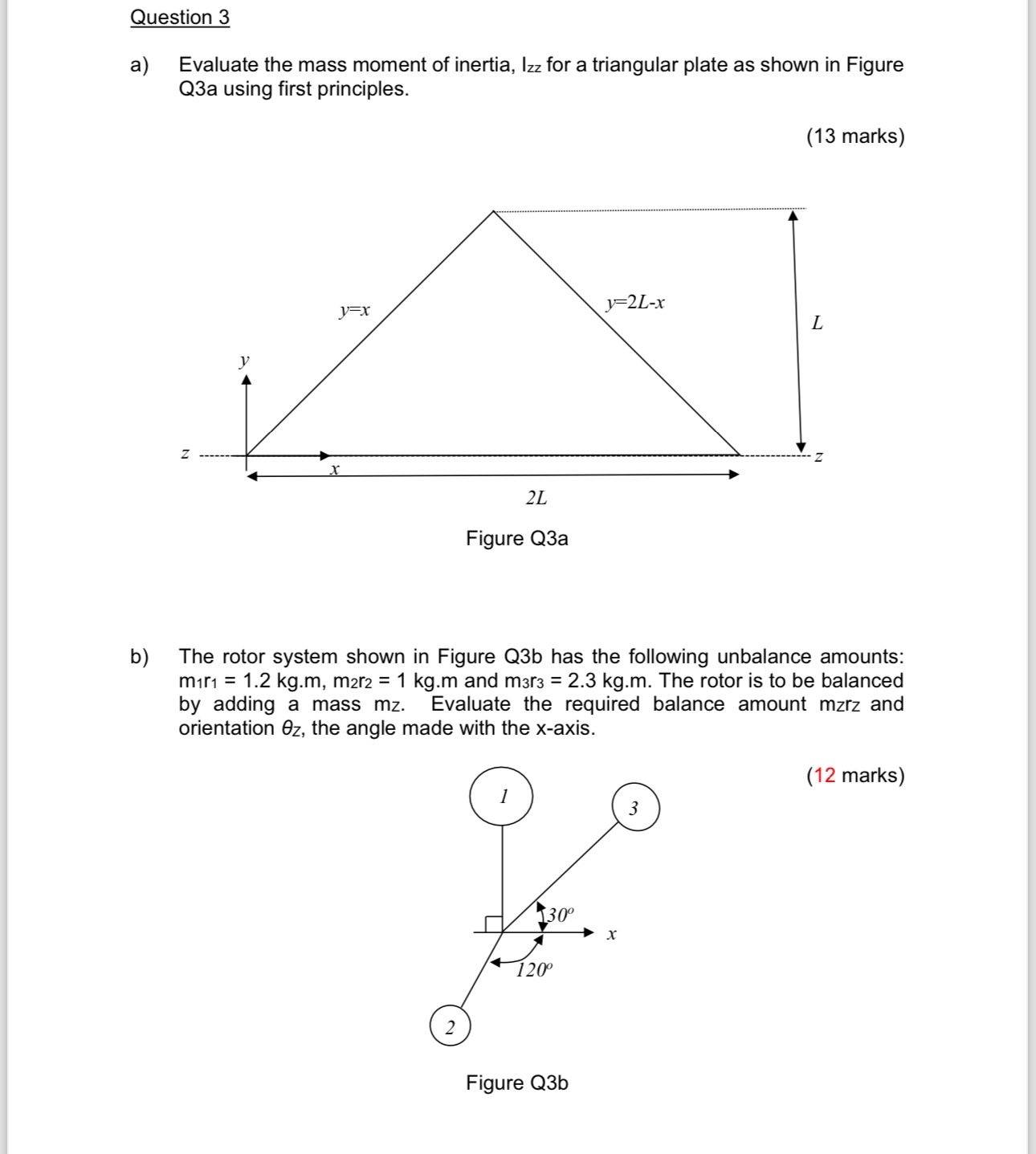 Solved Question 3a) ﻿Evaluate the mass moment of inertia, | Chegg.com