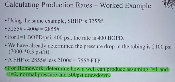 Solved Calculating Production Rates - Worked Example - Using | Chegg.com