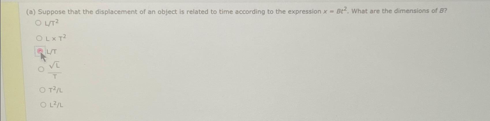 Solved (a) ﻿Suppose that the displacement of an object is | Chegg.com