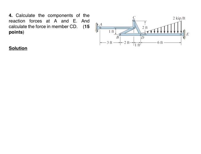 Solved 4. Calculate the components of the reaction forces at | Chegg.com Solved 4. Calculate the components of the reaction forces at | Chegg.com