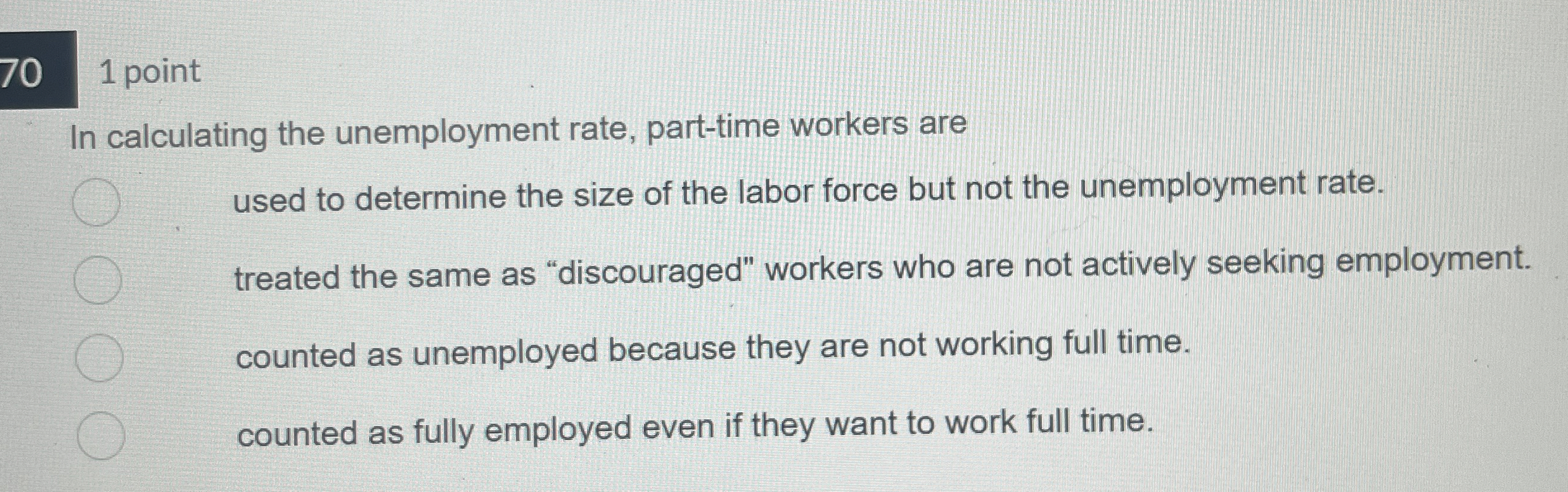 Solved 1 ﻿pointIn calculating the unemployment rate, | Chegg.com