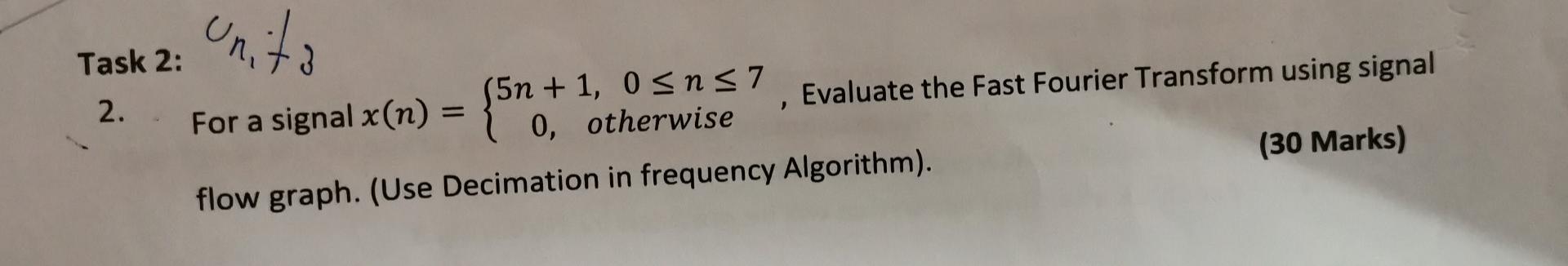 Solved ask2:U1+3 2. For a signal x(n)={5n+1,0≤n≤70, | Chegg.com