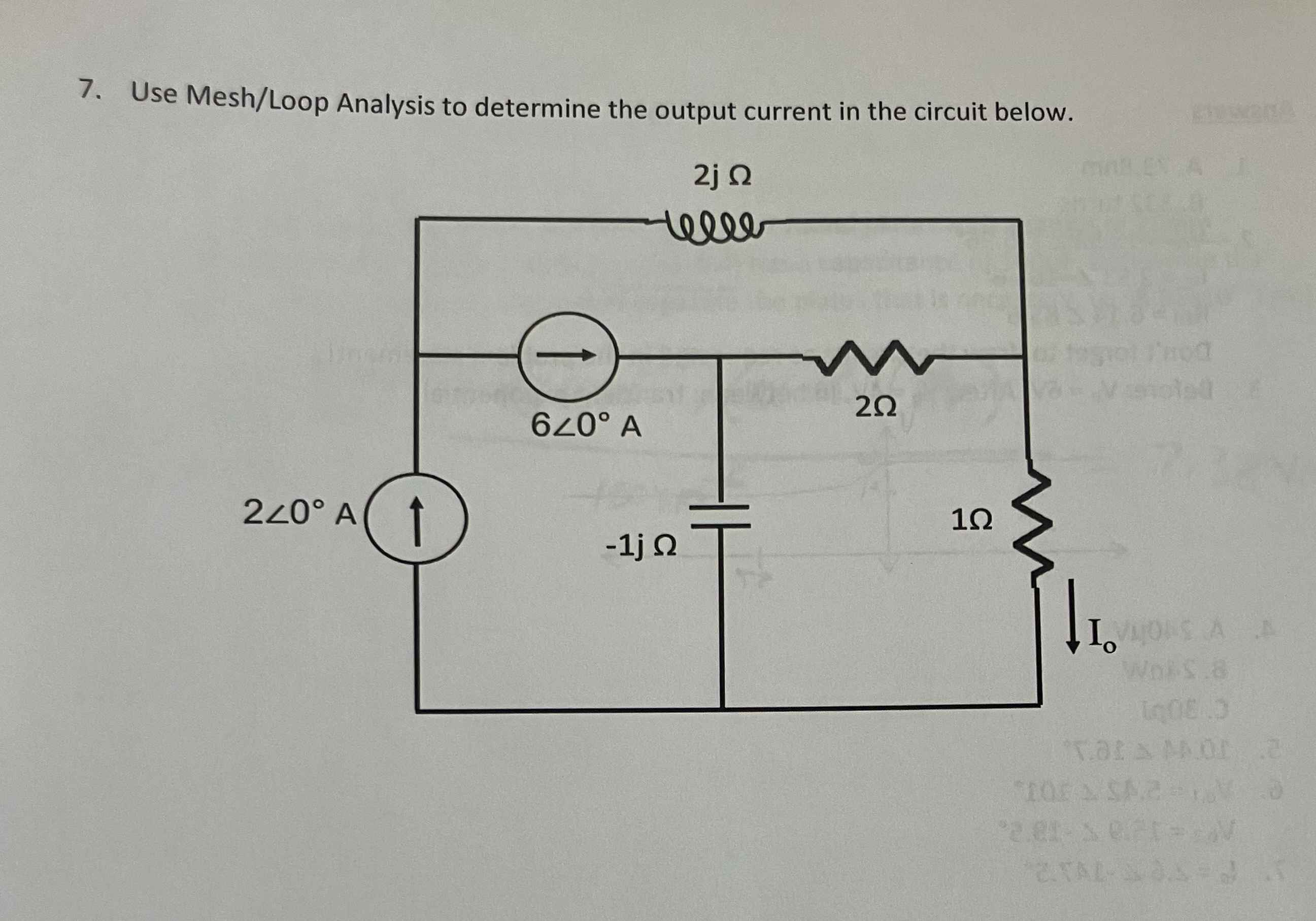 Solved Use Mesh/Loop Analysis to determine the output | Chegg.com