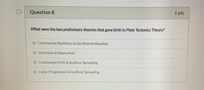 Solved Question 8 1 pts What were the two preliminary | Chegg.com