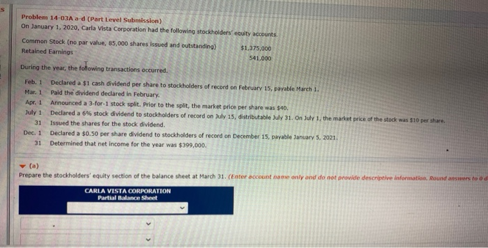 Solved s Problem 14-03A a d (Part Level Submission) On | Chegg.com